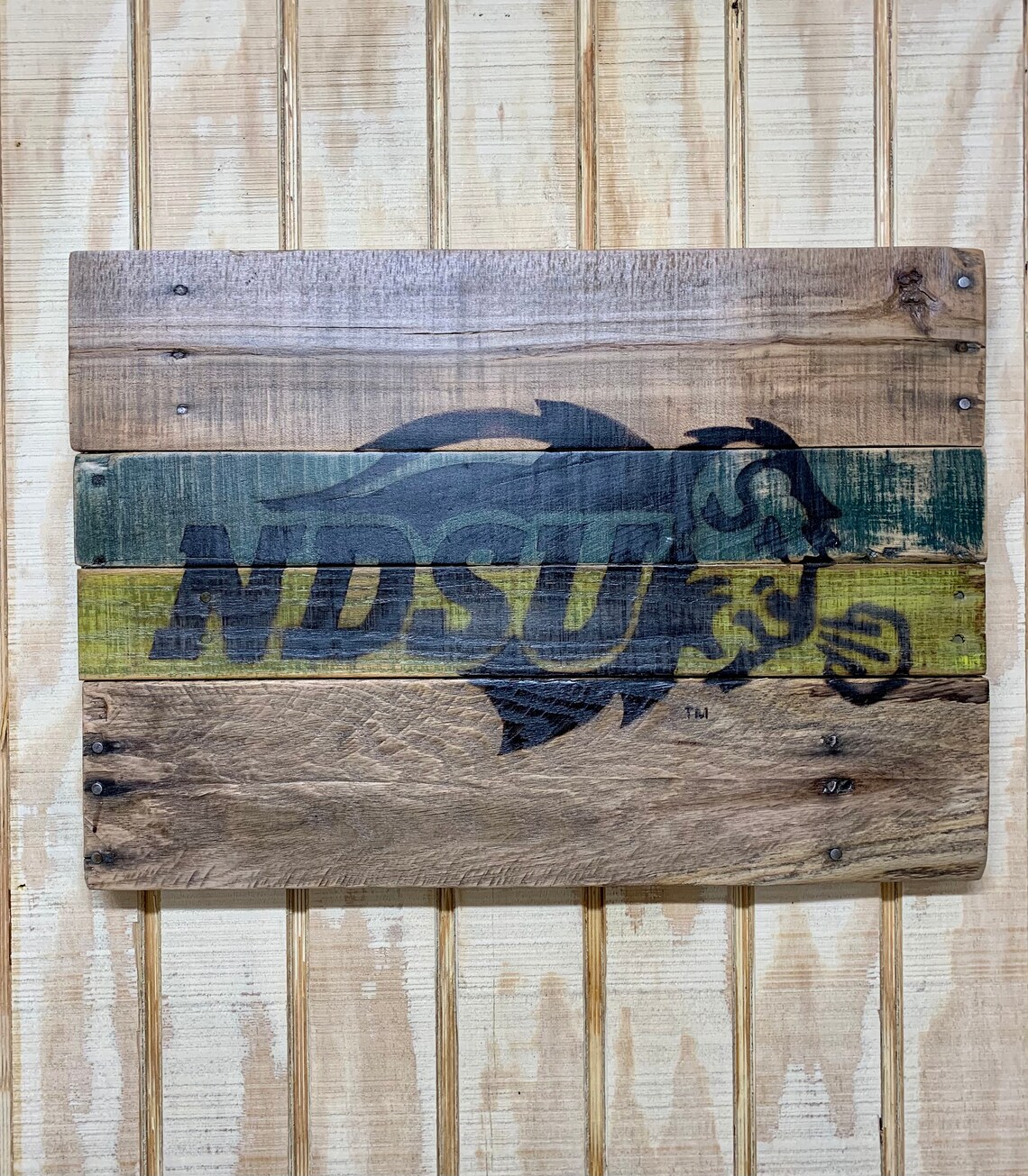 NDSU Bison Reclaimed Timber Sign - Heritage Edition - Etsy
