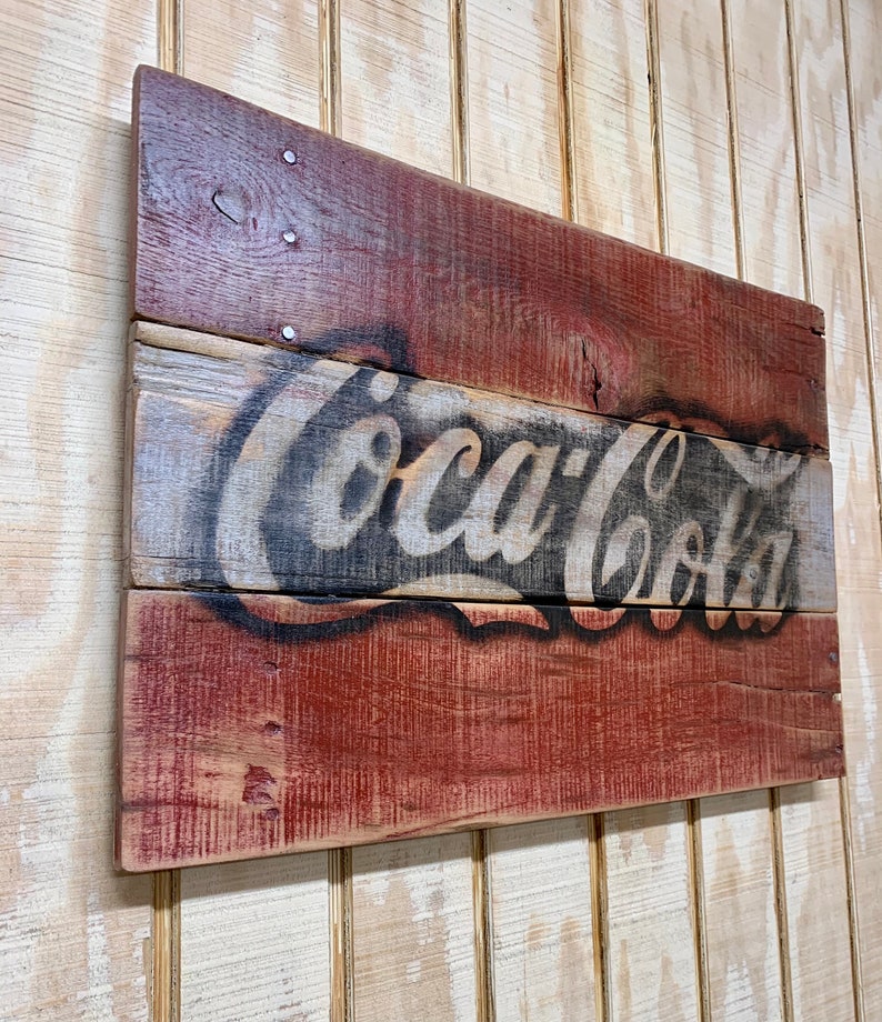 Coca-cola Reclaimed Timber Sign - Heritage Edition - Etsy