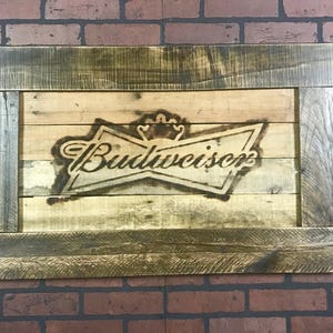 Budweiser Logo Reclaimed Timber Sign - Executive Edition - Etsy