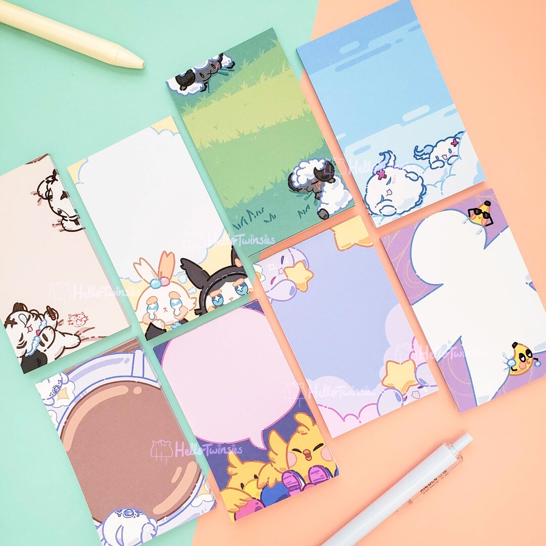 Nijien Mascot Themed Memo Pads | Handmade 30 Sheet Note Pads | 60mm X ...