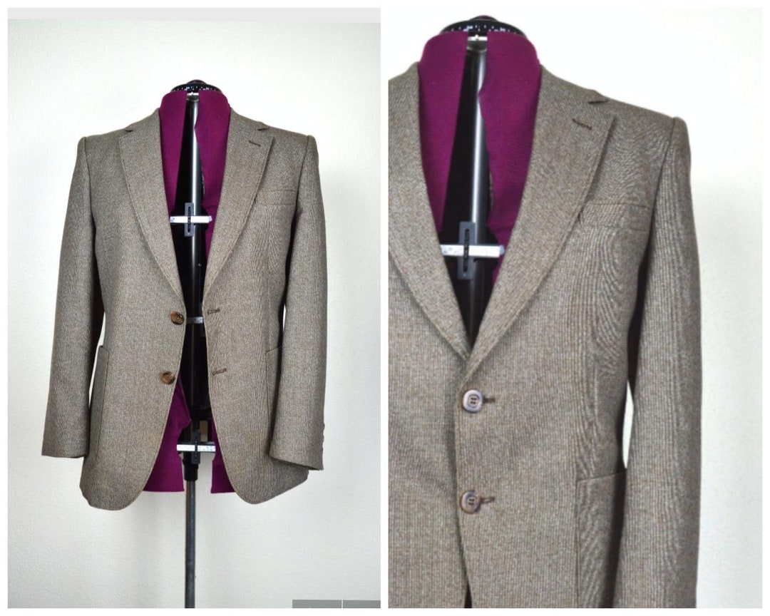 Vintage 1970's Men's Tweed Suit Jacket // Wool Blazer 1960's 1970's ...