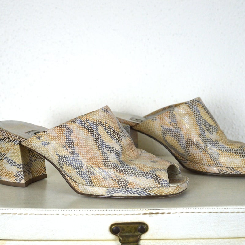 Snakeskin Mules - Etsy