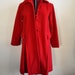 Vintage 2000's Red Coat // Red Wool Pleat Front Long Ladies Coat Warm ...