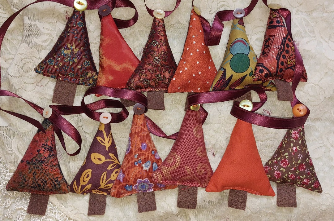 AUTUMN TREES Upcycled Fabric Tree Garland - Etsy