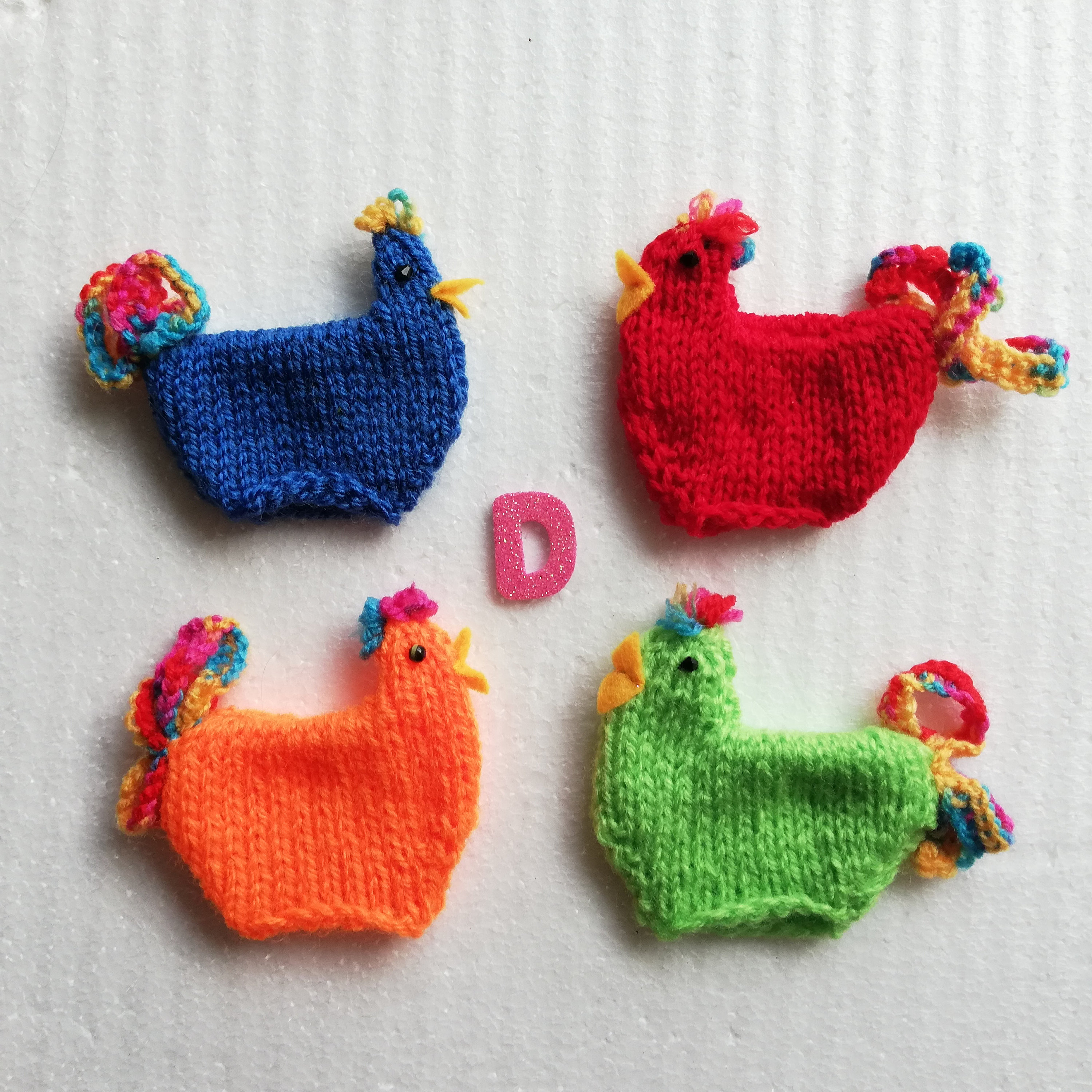 Set of 4 FUNKY Chickens-hand-knitted Easter Chick Creme Egg Cosies - Etsy