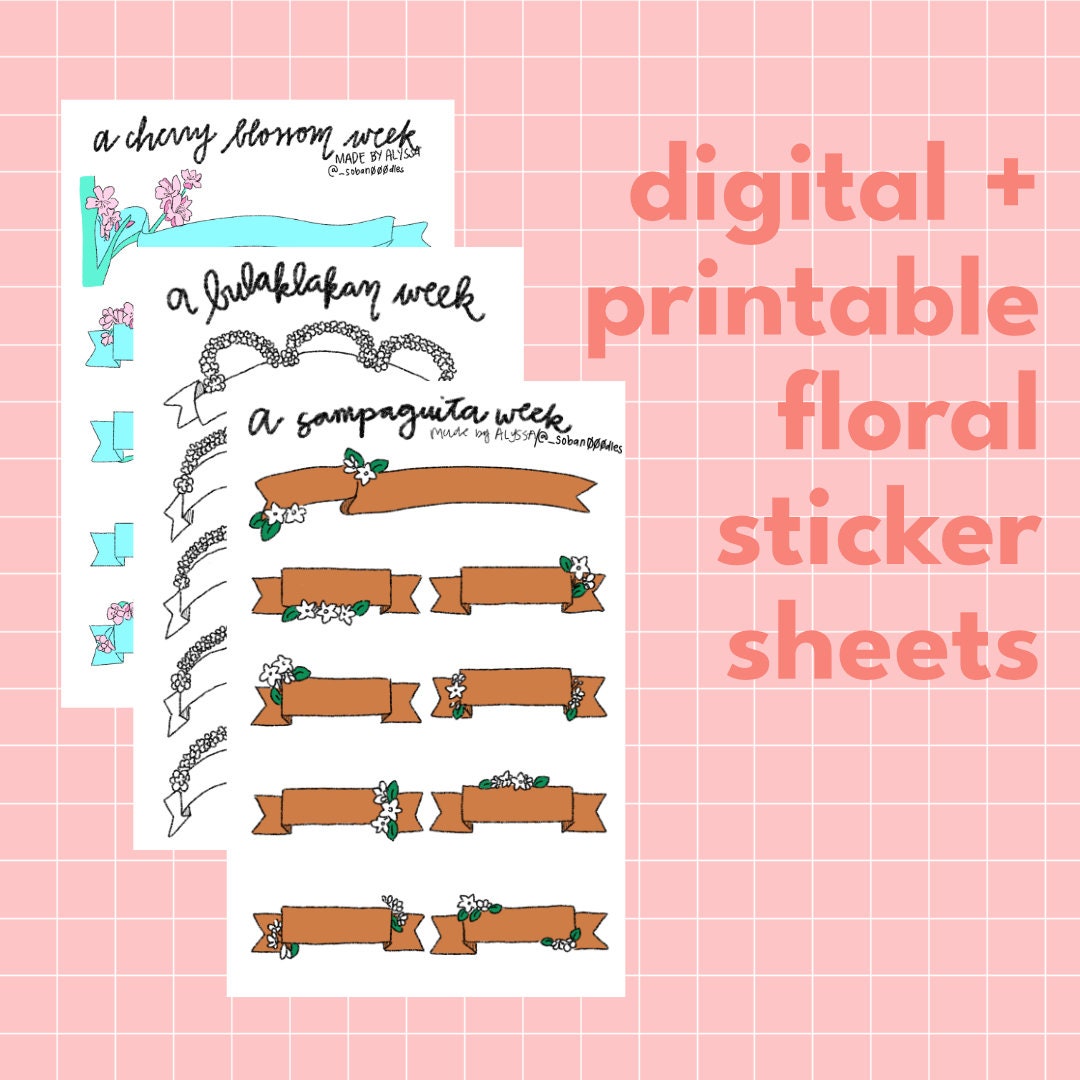 Printable Floral Planner Stickers [DIGITAL DOWNLOAD] - Etsy