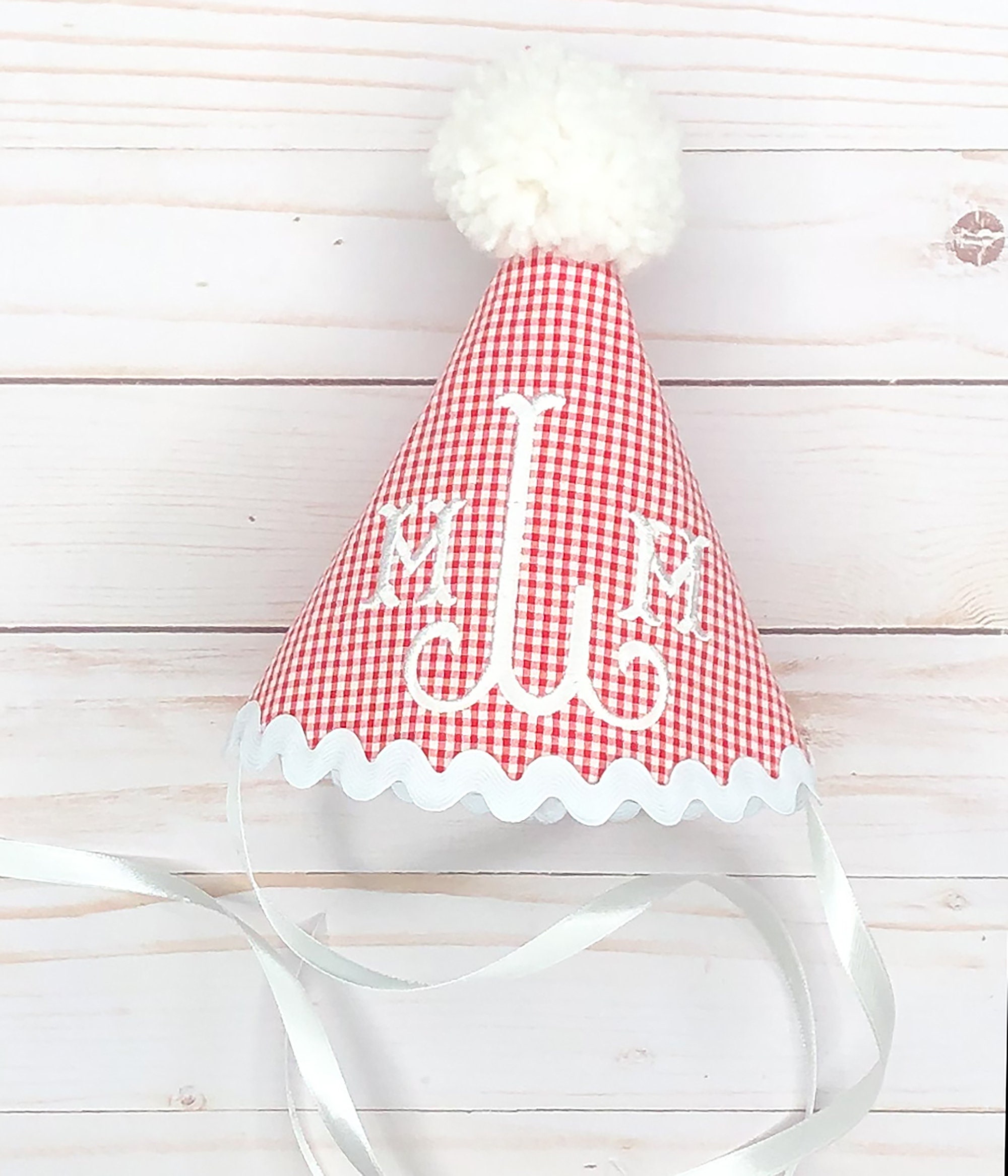 Birthday party hat personalized party hat pom pom birthday | Etsy
