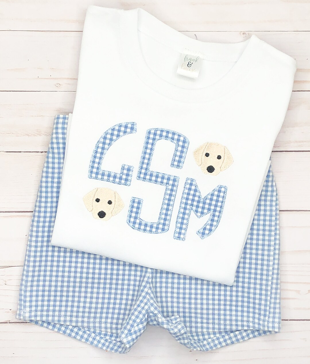 Dog Monogram Boy Shirt, Puppy Monogram Applique Puppy Shirt, Boy ...