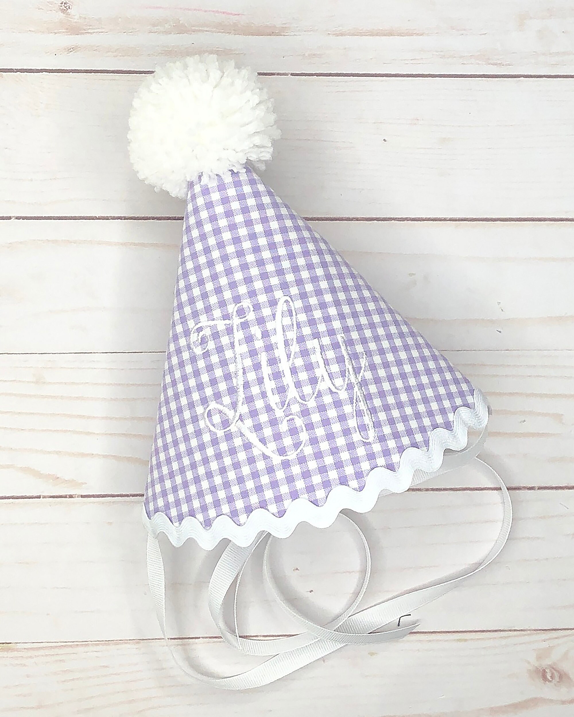 Birthday party hat personalized party hat pom pom birthday | Etsy