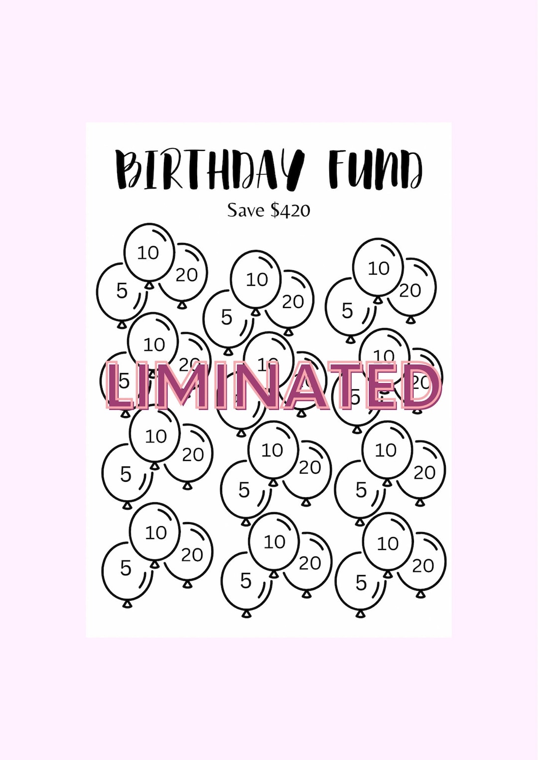 Birthday Fund Savings Challenge - Etsy