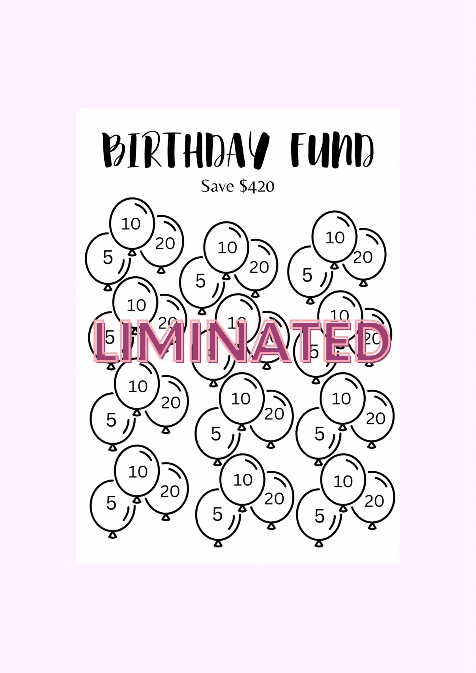 Birthday Fund Savings Challenge - Etsy