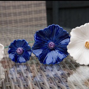 Ceramic Cornflower in Blue&white/ 2 Size Available - Etsy