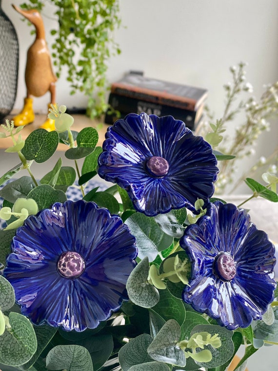 Ceramic Cornflower in Blue&white/ 2 Size Available - Etsy