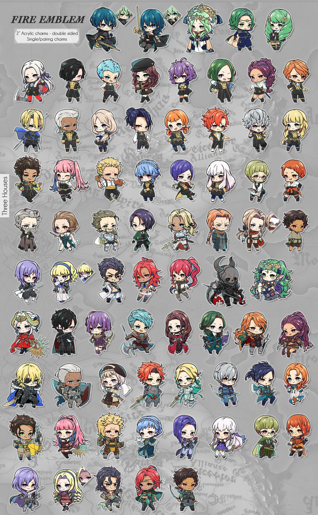 PRE-ORDER Fire Emblem 2" Charms (250+ Characters) Three Houses ...