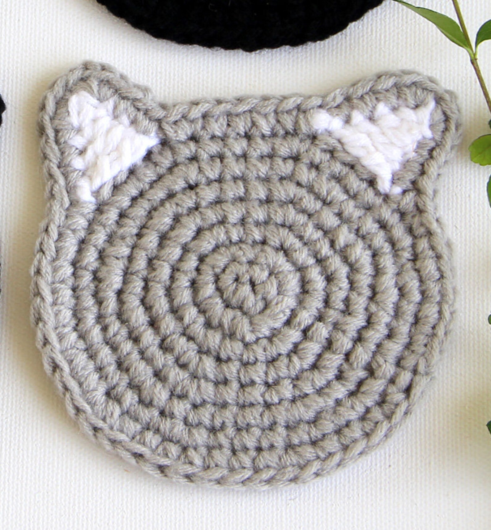 Cat Face Coaster Set Crochet Cat Head Coaster Cat Lover - Etsy Sweden