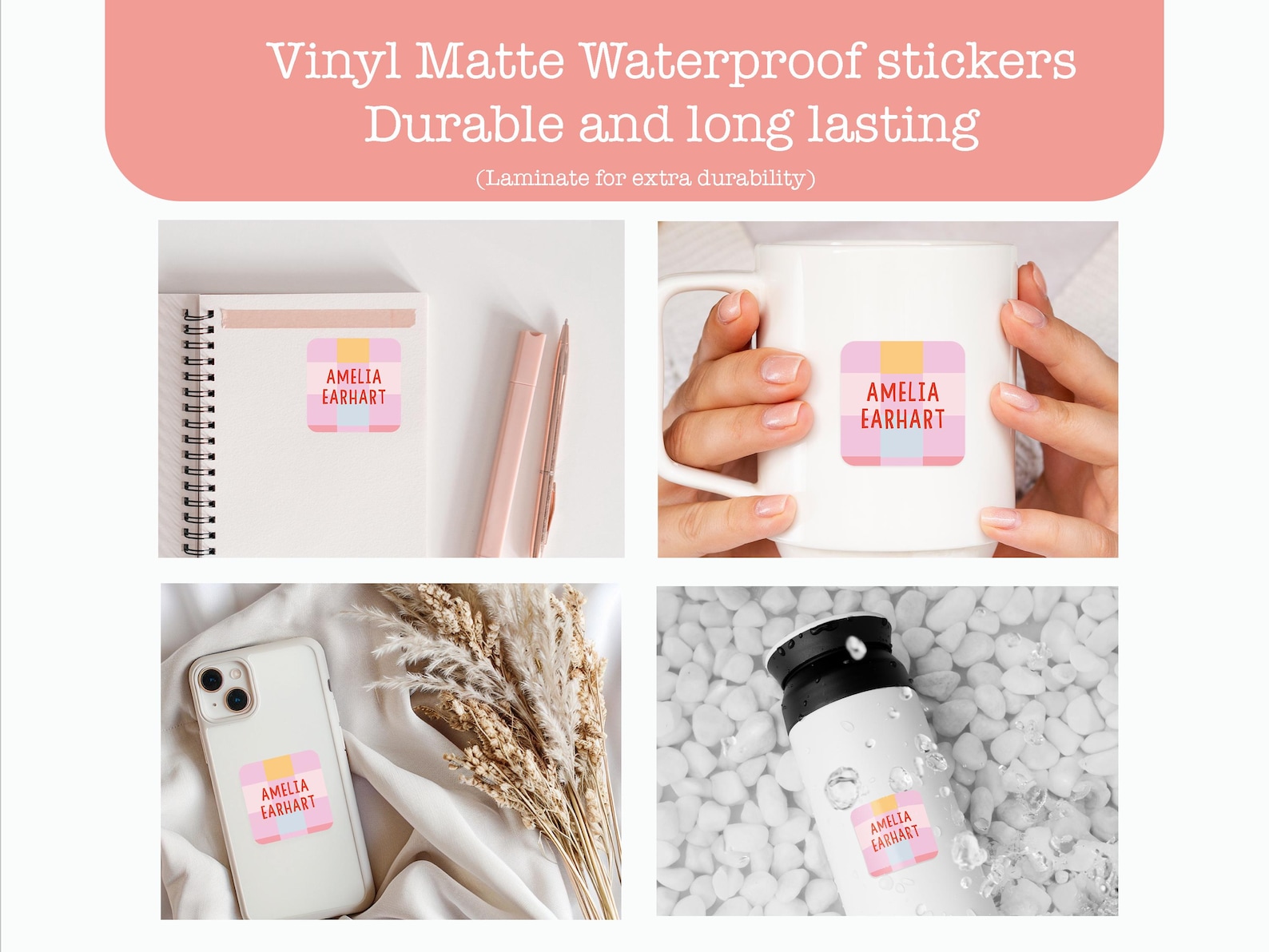 Waterproof Name Label Stickers | Girls Retro Daisy Theme | 96 X Custom ...