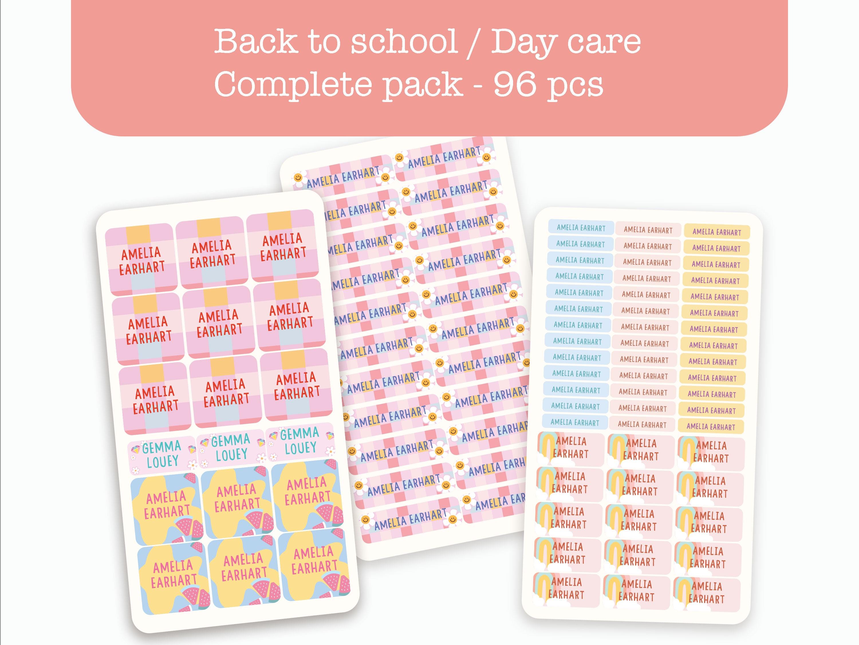 Waterproof Name Label Stickers | Girls Retro Daisy Theme | 96 X Custom ...