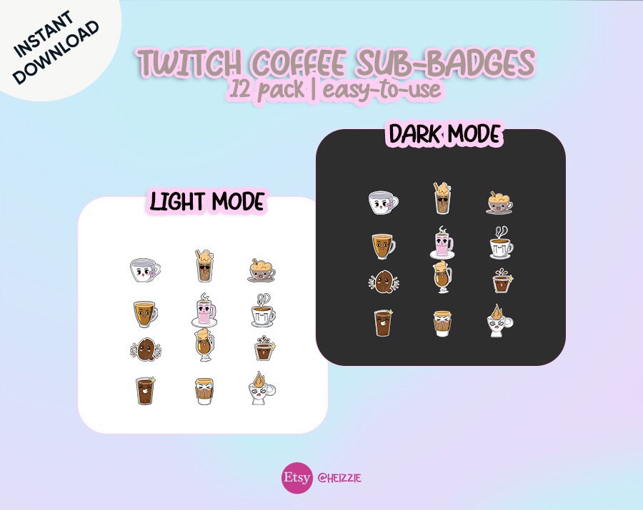 Coffee Cute Badges Twitch Sub Bit Badges Cute Sub Badges Badges For Streamers Streamer Coffee
