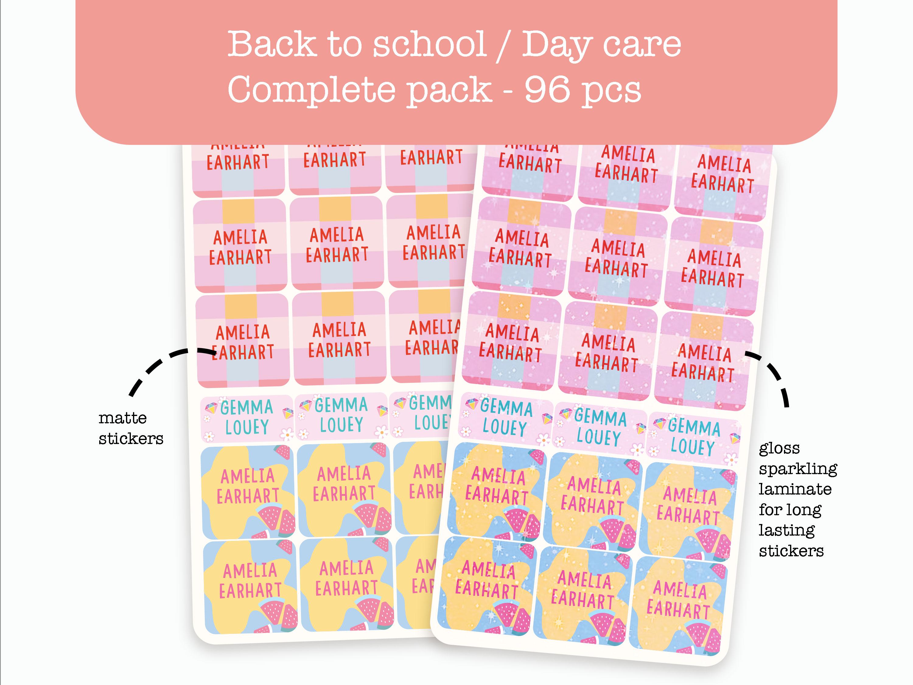 Waterproof Name Label Stickers | Girls Retro Daisy Theme | 96 X Custom ...