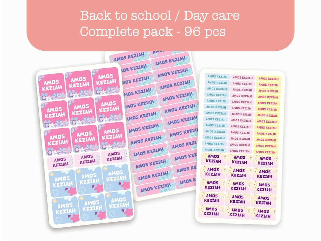 96 Pcs X Waterproof Flower Name Label Stickers | Customisable Durable ...
