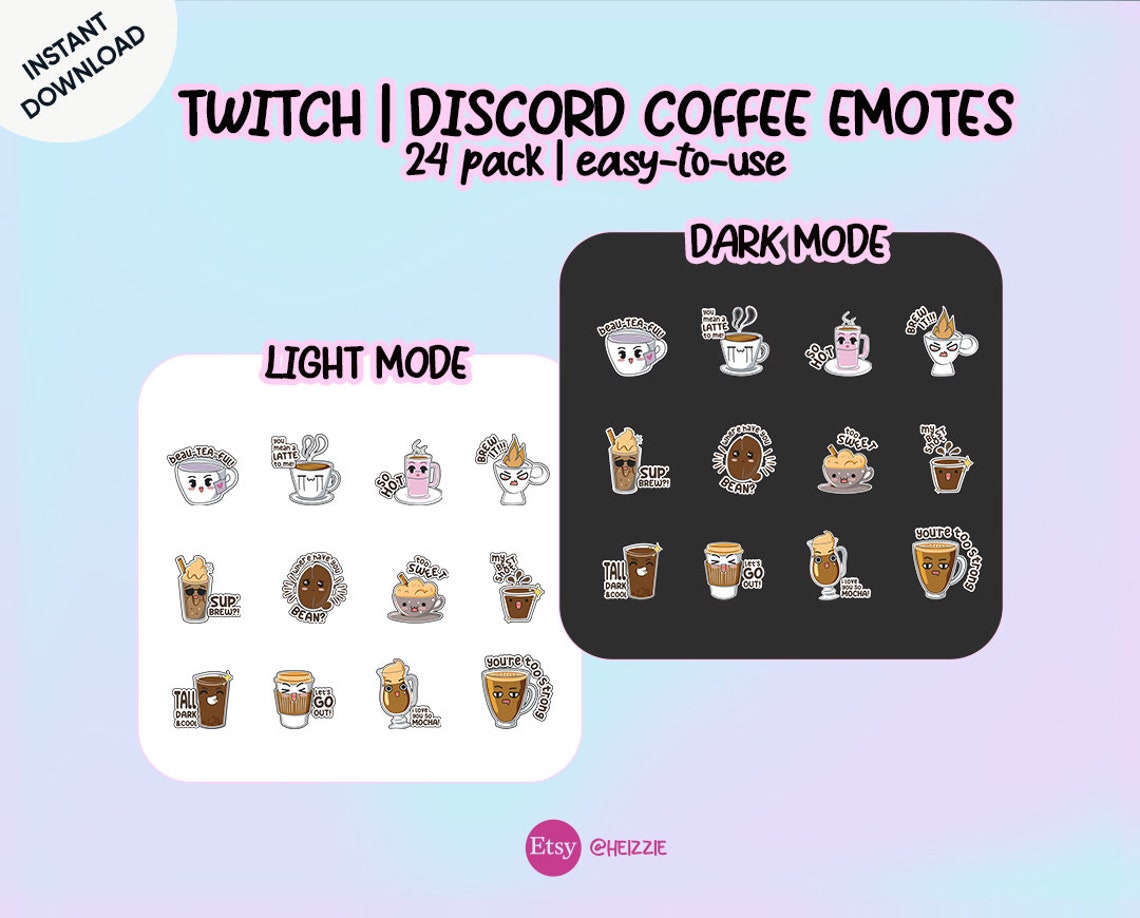 Cute Coffee Puns Emotes Twitch and Discord Emotes Coffee Face - Etsy