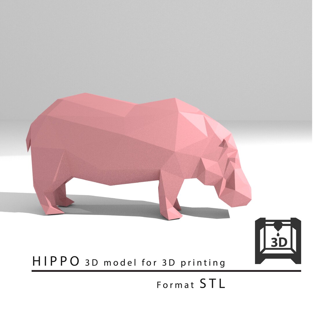 Hippo 3D Model for 3D Printing. Format STL - Etsy