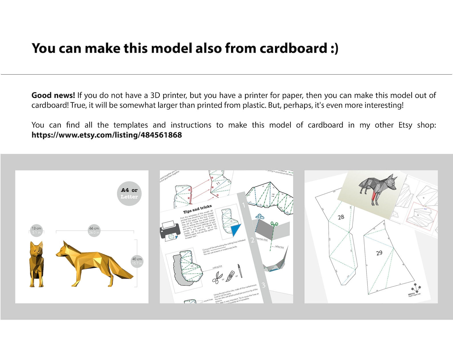 Fox 3D Model for 3D Printing. Format STL - Etsy UK