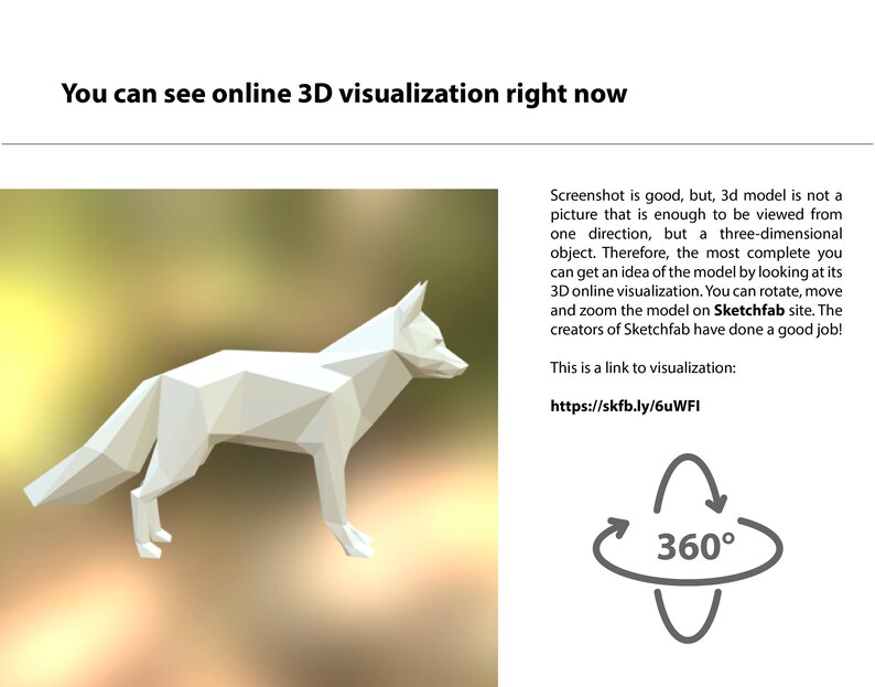 Fox 3D Model for 3D Printing. Format STL - Etsy UK