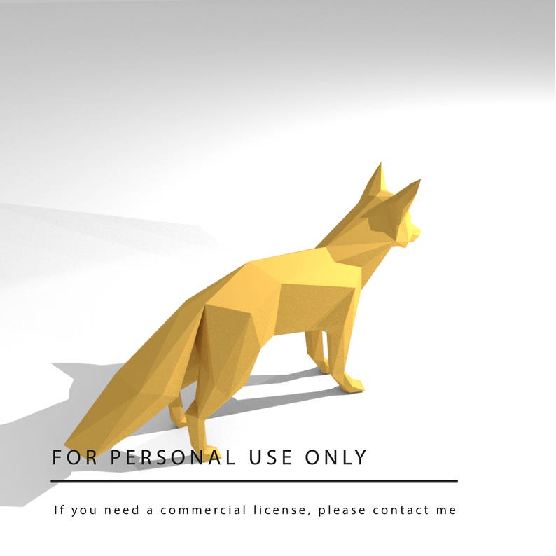Fox 3D Model for 3D Printing. Format STL - Etsy
