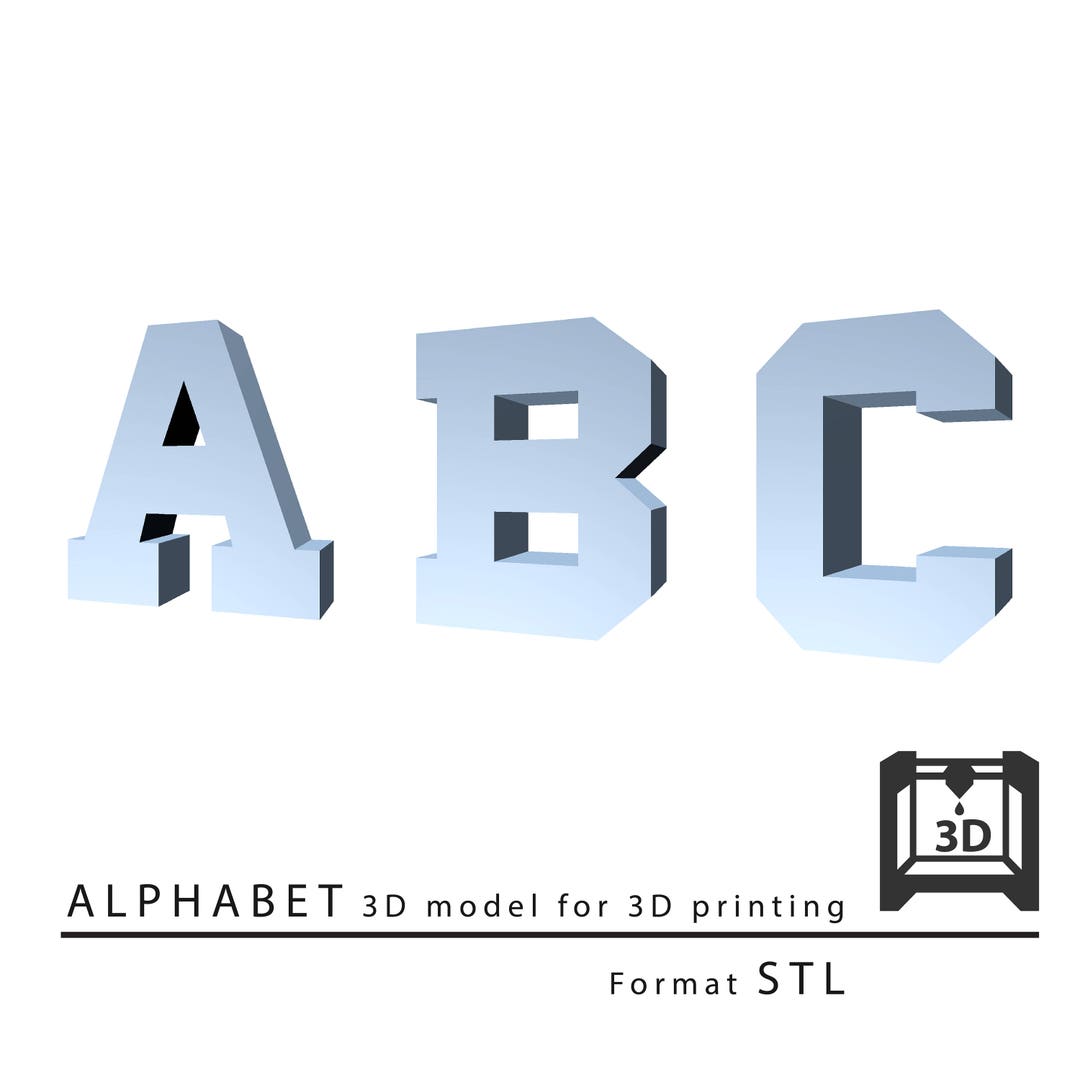 Alphabet. ABC. 3D Model for 3D Printing. Format STL - Etsy