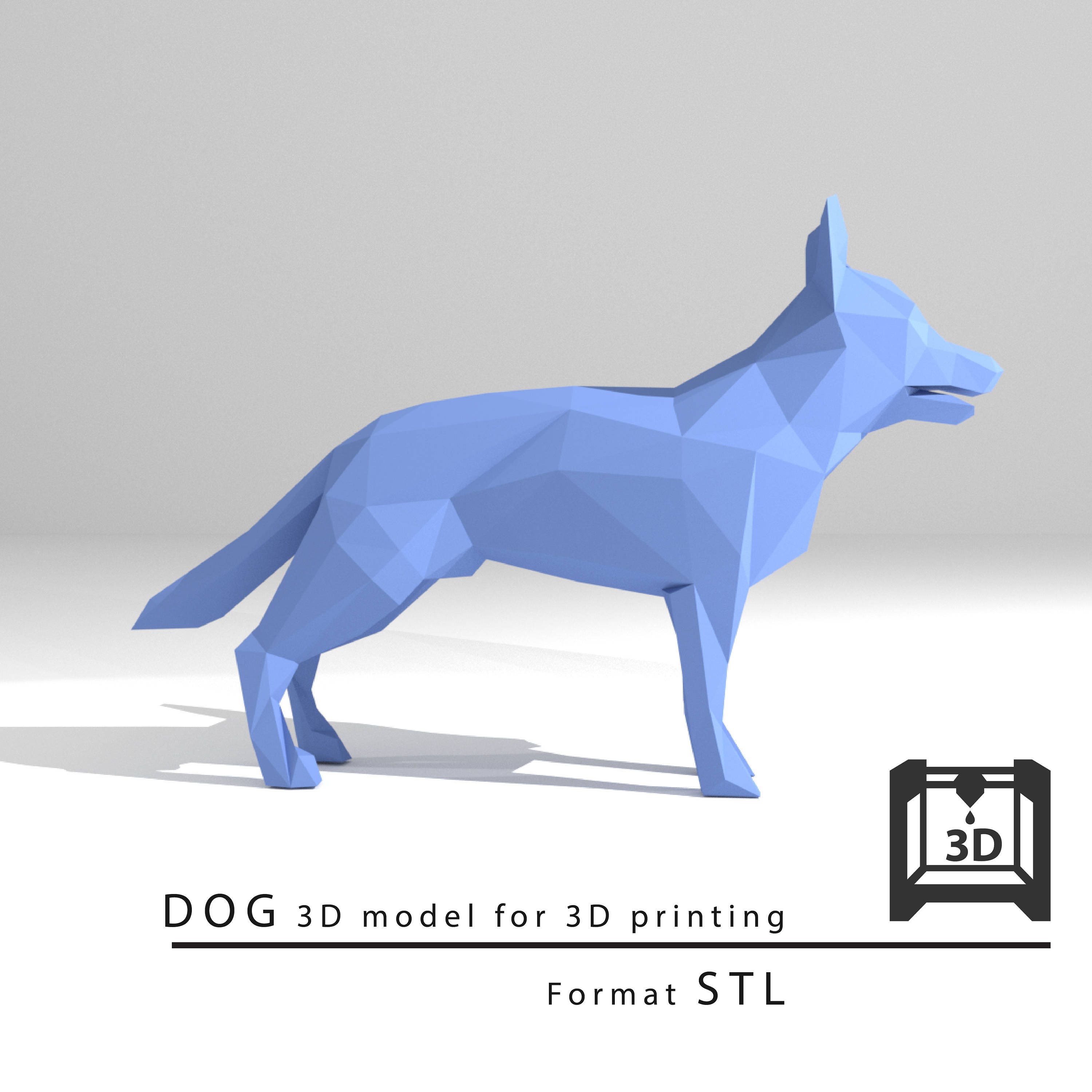 Modelo 3D de perro para impresión 3D. Formato STL - Etsy España