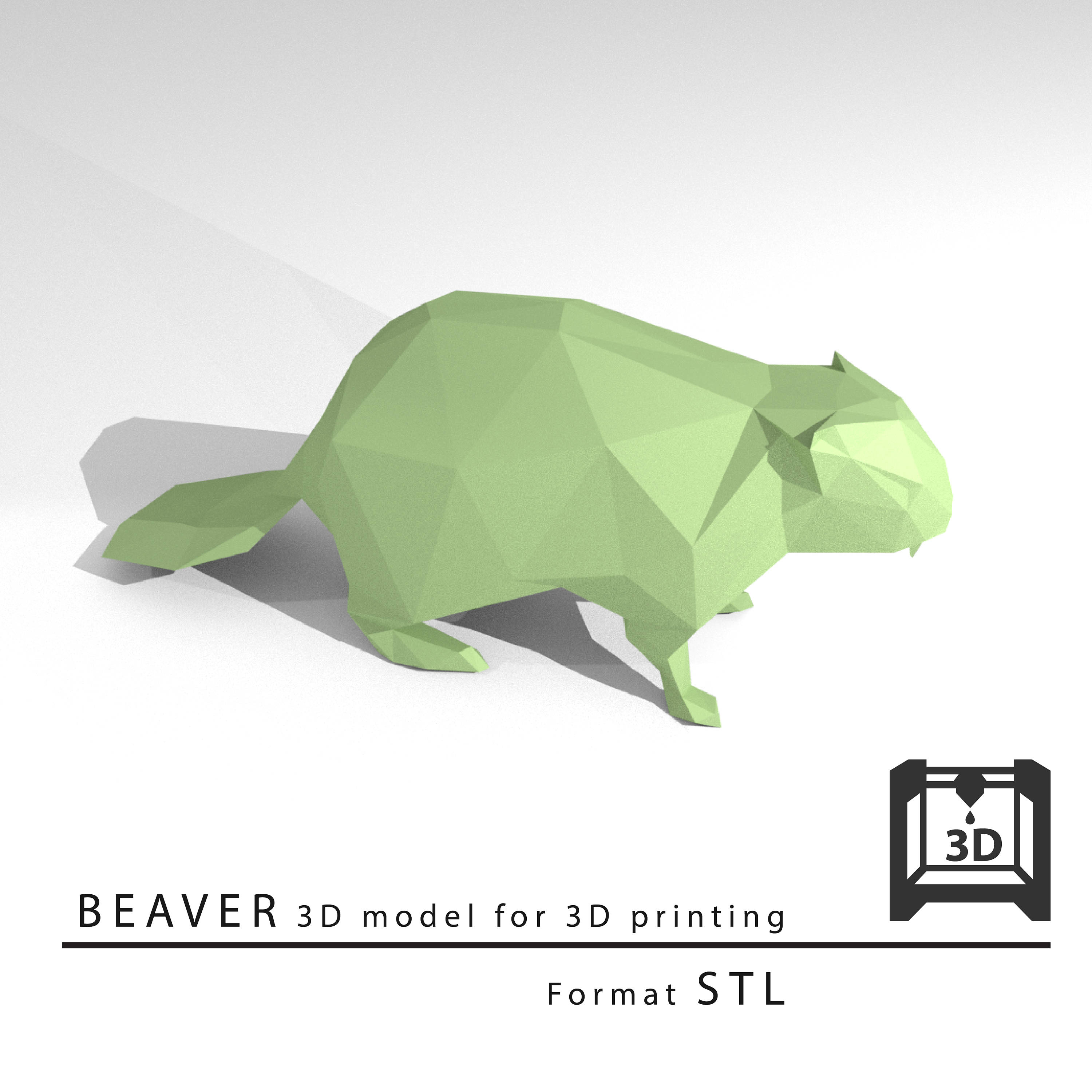 Beaver 3D model for 3D printing. Format STL - Etsy España