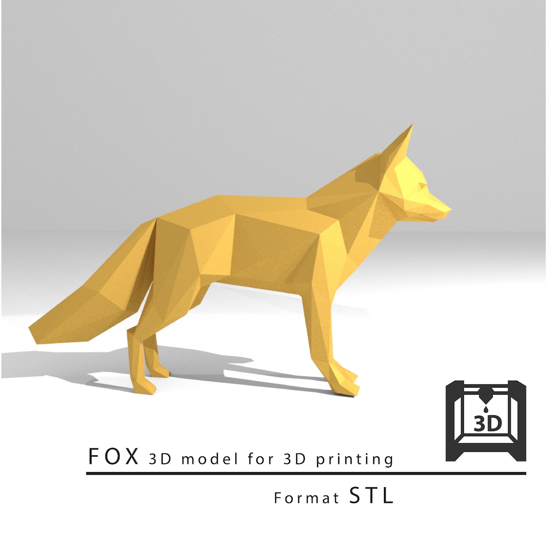 Fox 3D Model for 3D Printing. Format STL - Etsy UK
