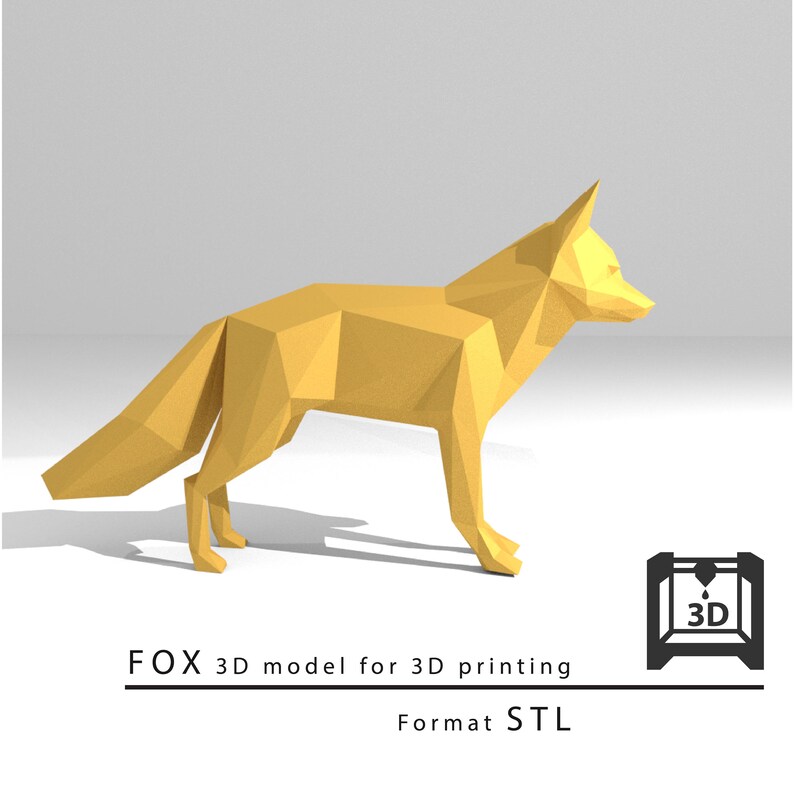 Fox 3D Model for 3D Printing. Format STL - Etsy