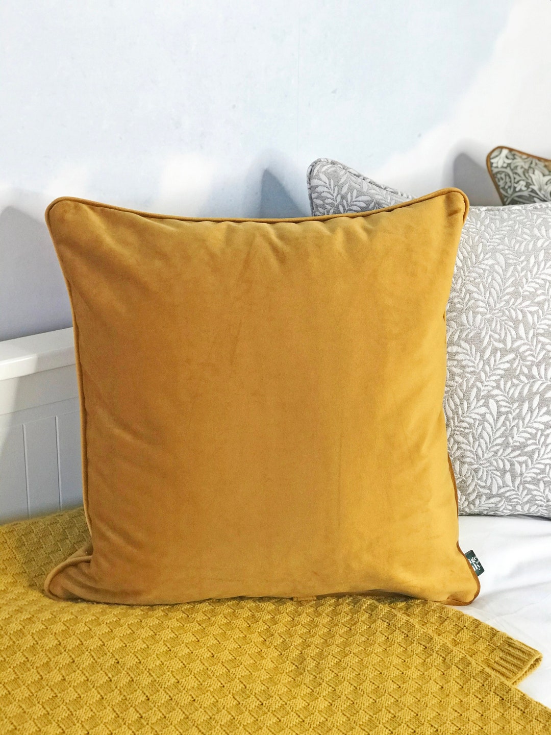 Luxury Mustard Yellow Velvet 18 X 18 Designer - Etsy