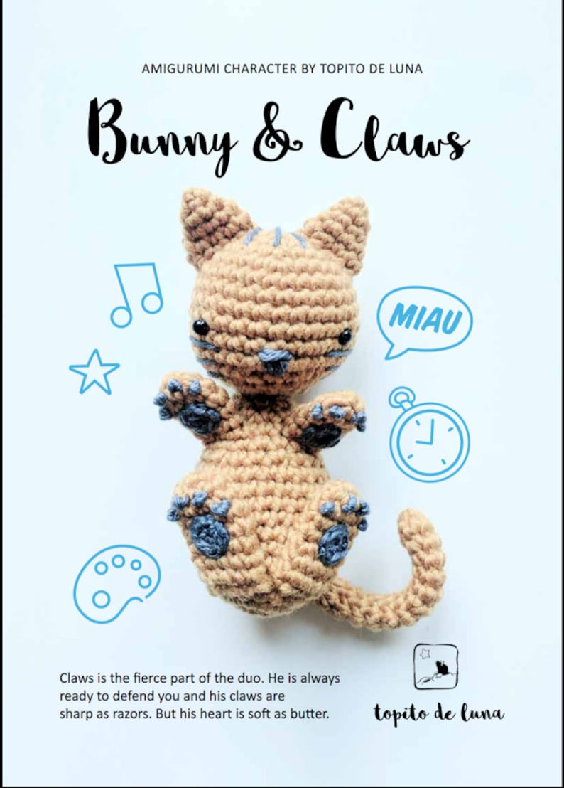 Claws the Cat Crochet Amigurumi Baby Pattern - Etsy