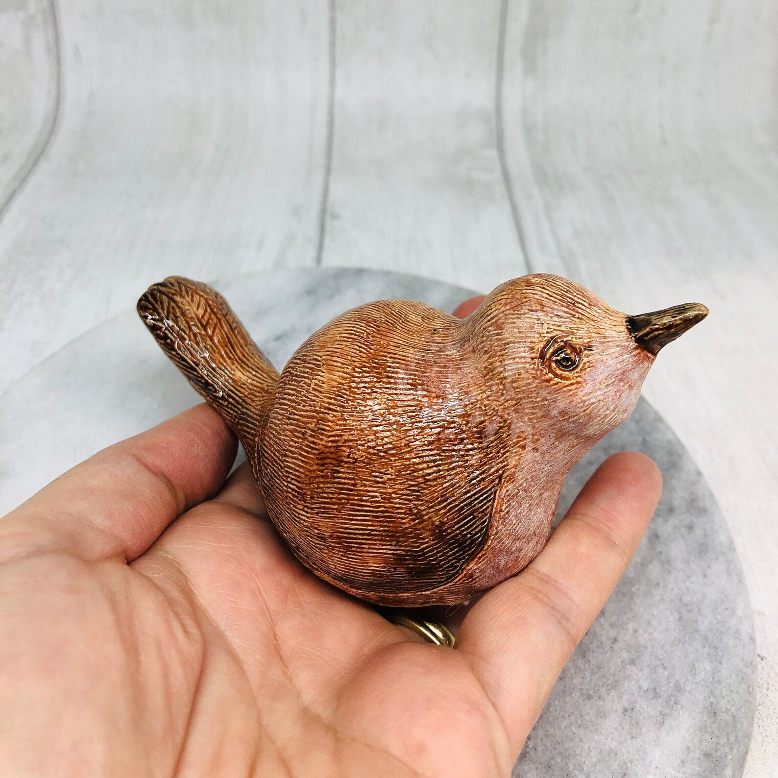 Wren Ceramic Bird Ornament Handmade Pottery Clay Bird - Etsy