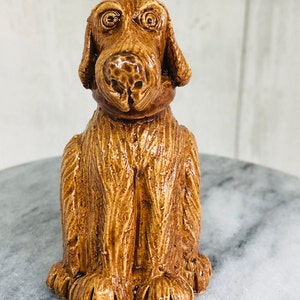 Cute Handmade Ceramic Dog Ornament Clay Figurine Brown Dogs | Etsy