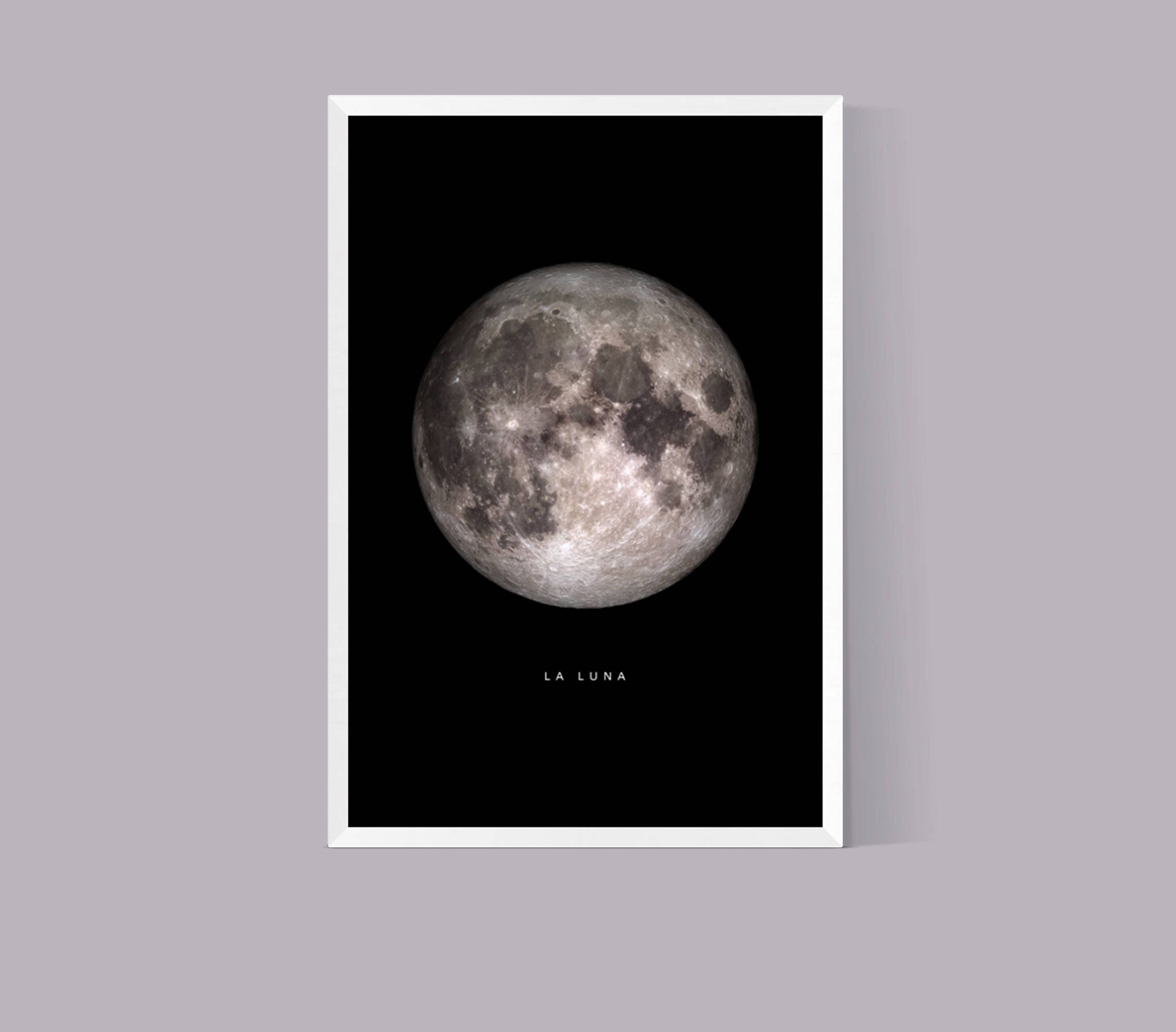 Full Moon Poster Art La Luna Print Instant Download Moon - Etsy