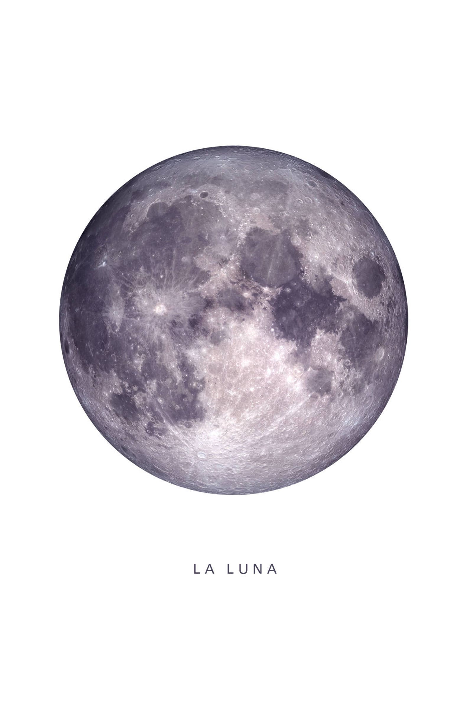 La Luna Print, Full Moon Poster, La Luna Wall Art, La Luna, Ultra ...
