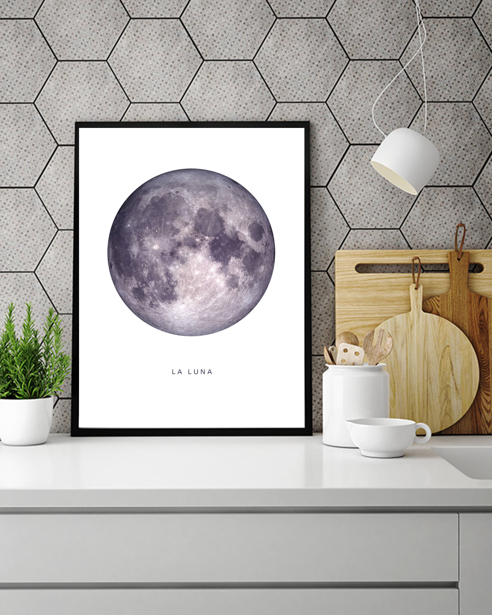 La Luna Print, Full Moon Poster, La Luna Wall Art, La Luna, Ultra ...
