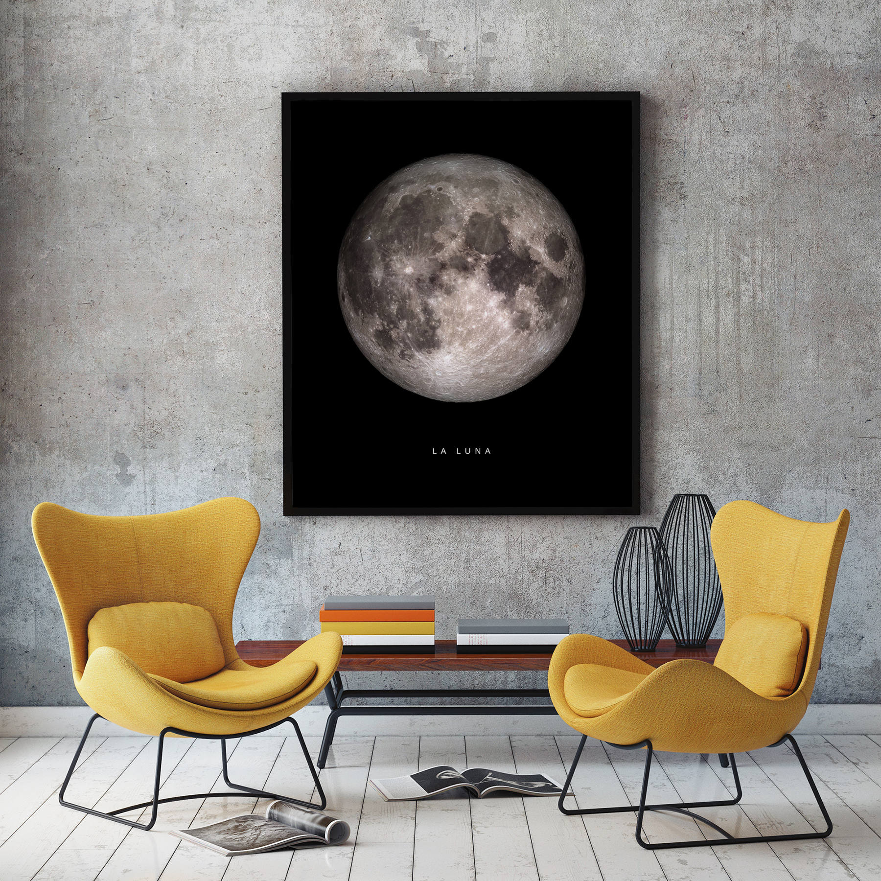 Full Moon Poster Art La Luna Print Instant Download Moon - Etsy