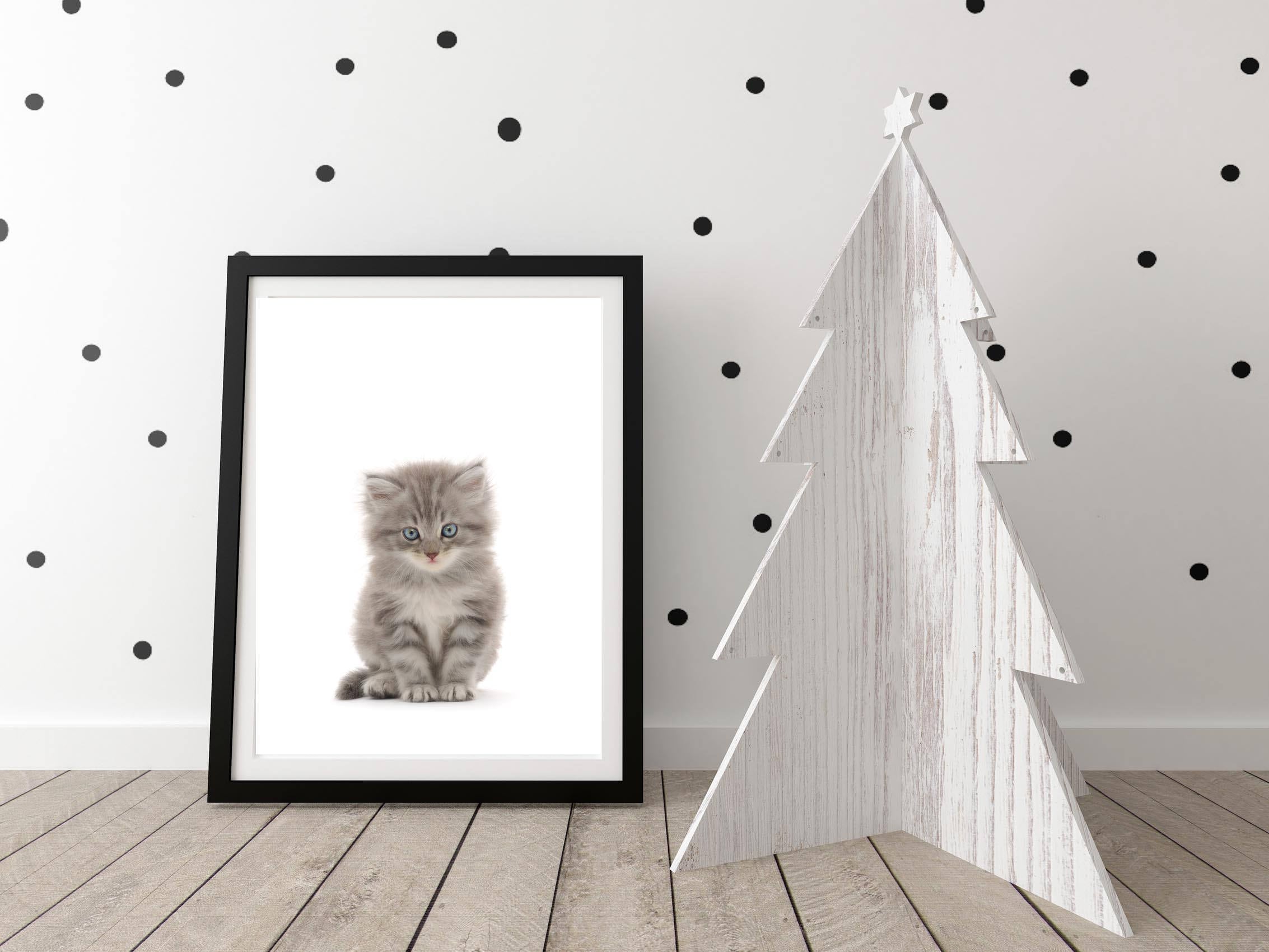 Happy Kitten Print, Baby Animals Nursery Print, Quick Gift for Baby ...