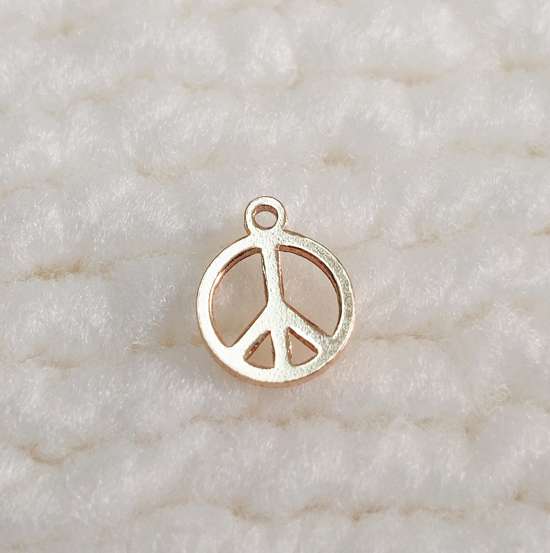GFPS6 6mm Mini Peace Sign Charm 20ga Gold Filled 14KGF Findings Jewelry ...
