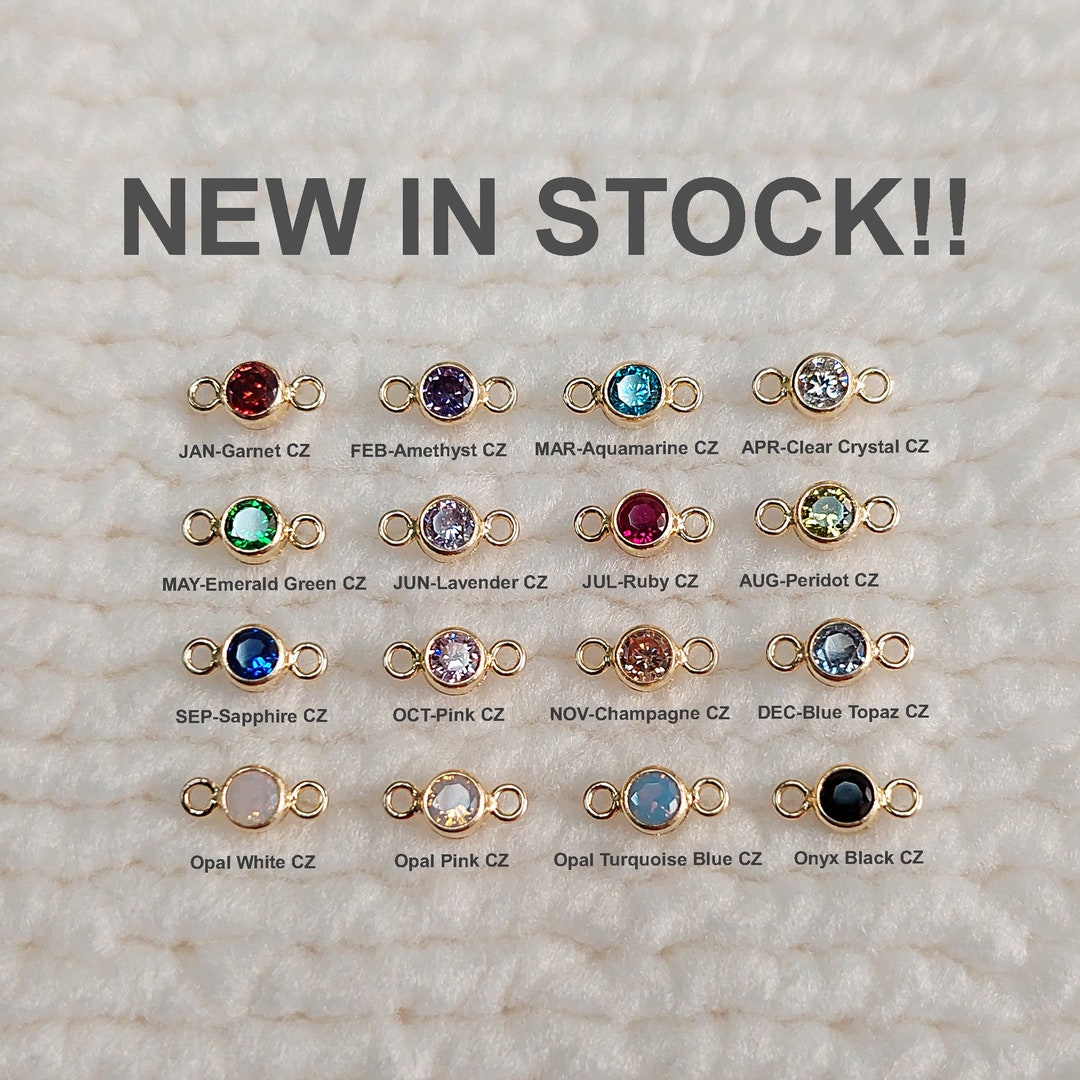 GF3BZR2 / 93BZR2 3mm Connector With Cubic Zirconia Gold Filled (14KGF) Birth Stone Bezel Jewelry ...