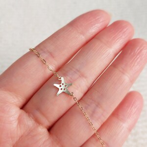 GF968SS Gold Filled (14KGF) / 925 Silver 9.6 X 8mm Starfish Connector Charm 24ga Sea Star for ...