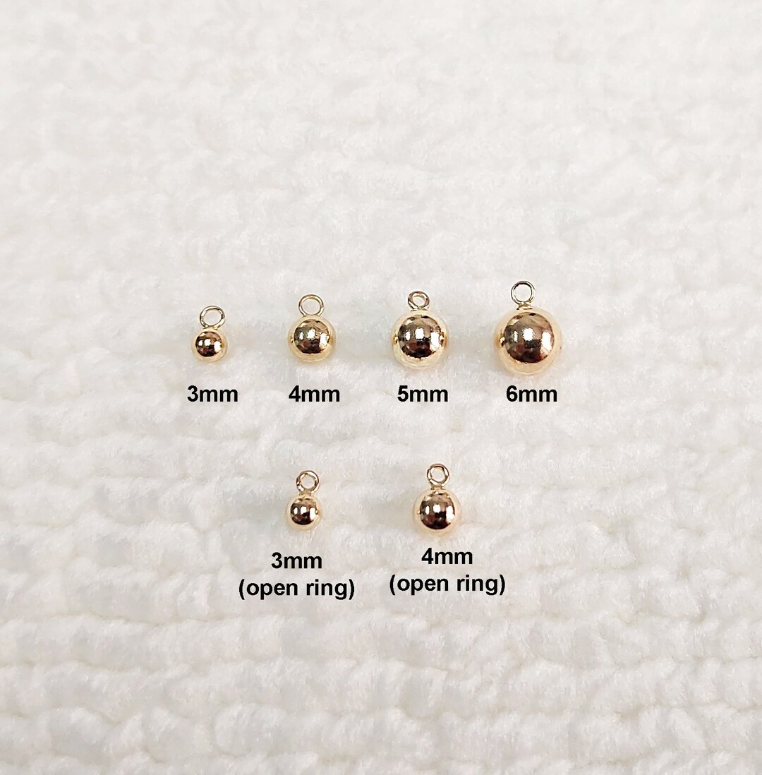 GF3DP - GF6DP Gold Filled (14KGF) 3mm/4mm/5mm/6mm Bead Drop Add on for Bracelet Necklace Making ...