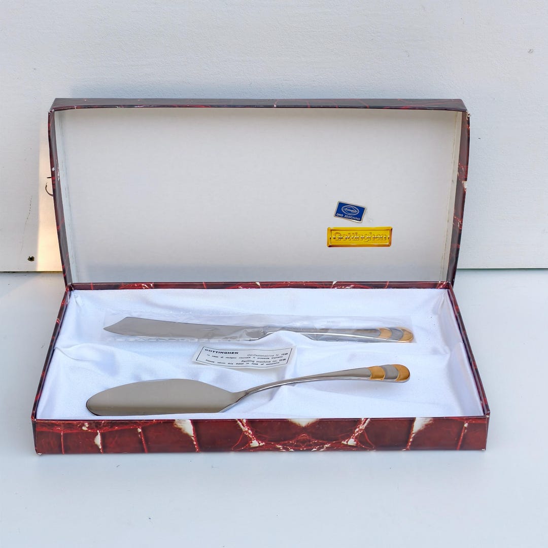 Cake Set Server and Knife Gottinghen Stainless With Gold Plate - Etsy