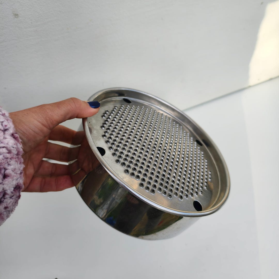 Steel Cheese Holder With Grater Lid Italian Parmesan Round Grater - Etsy