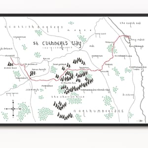ST CUTHBERT'S WAY Map Print | Trail Map | Minimalist Map Art | Wall Art ...